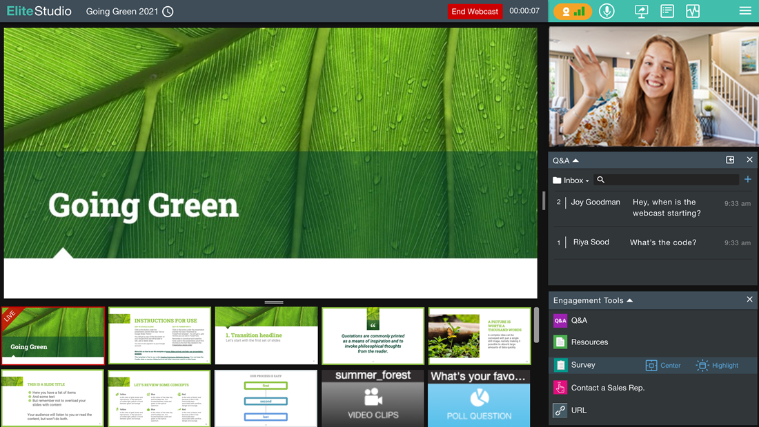 Webcast Elite & Forums | Elite Studio - Virtual Backgrounds